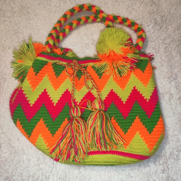 Bags | Handmade Colombian Wayuu Mochila Multicolored Bag | Poshmark